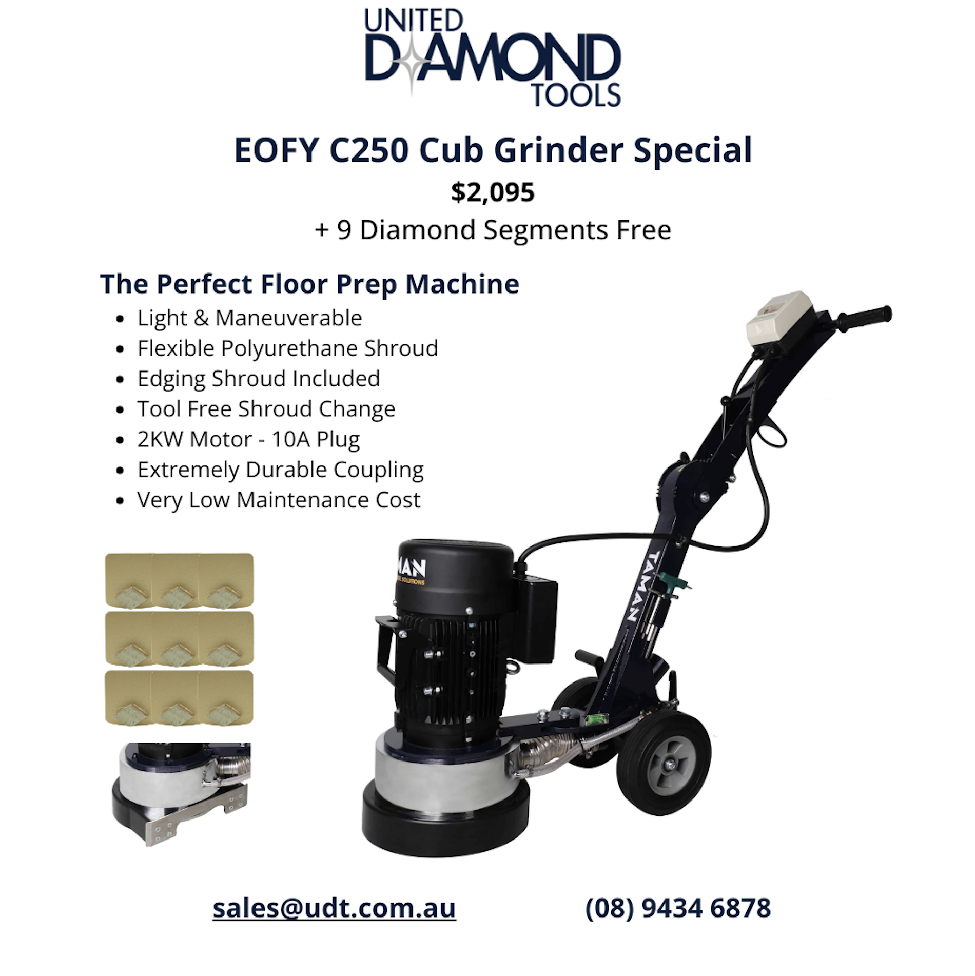 Concrete Grinders - Walk behind - United Diamond Tools